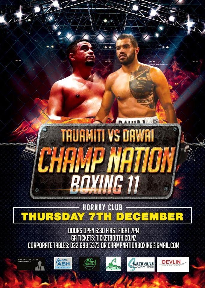 Champ Nation Boxing 11, Hornby Club, Christchurch, 7 December 2023 ...