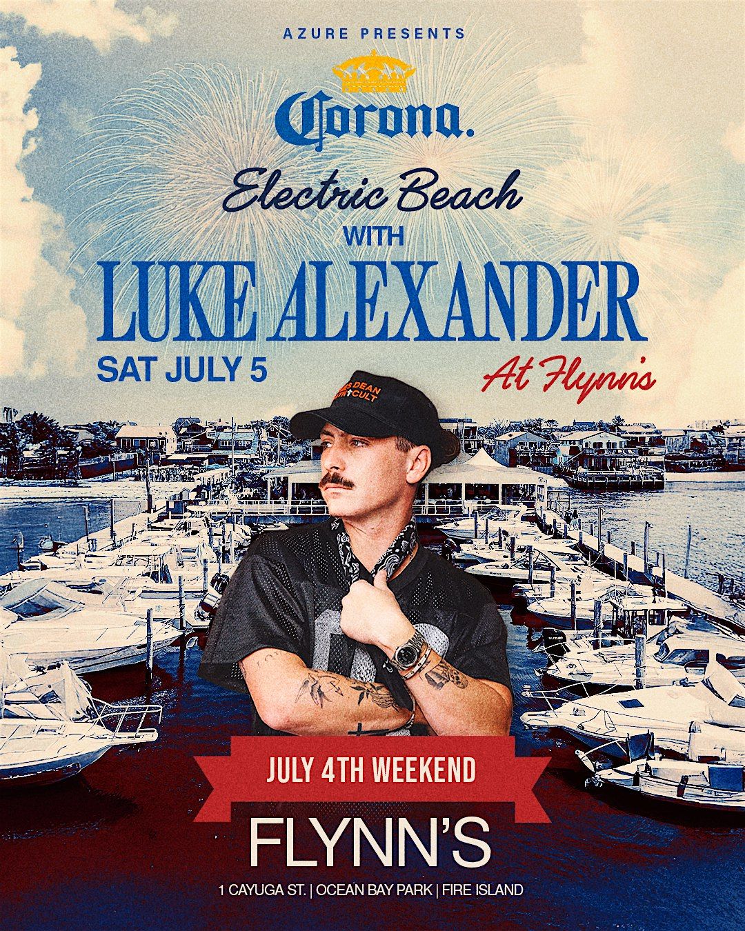 Corona Electric Beach with Luke Alexander, Flynn's Fire Island, Ocean ...