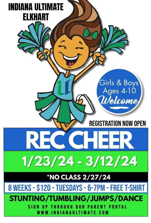 Indiana Ultimate Elkhart Rec Cheer, Indiana Ultimate, Elkhart, January ...