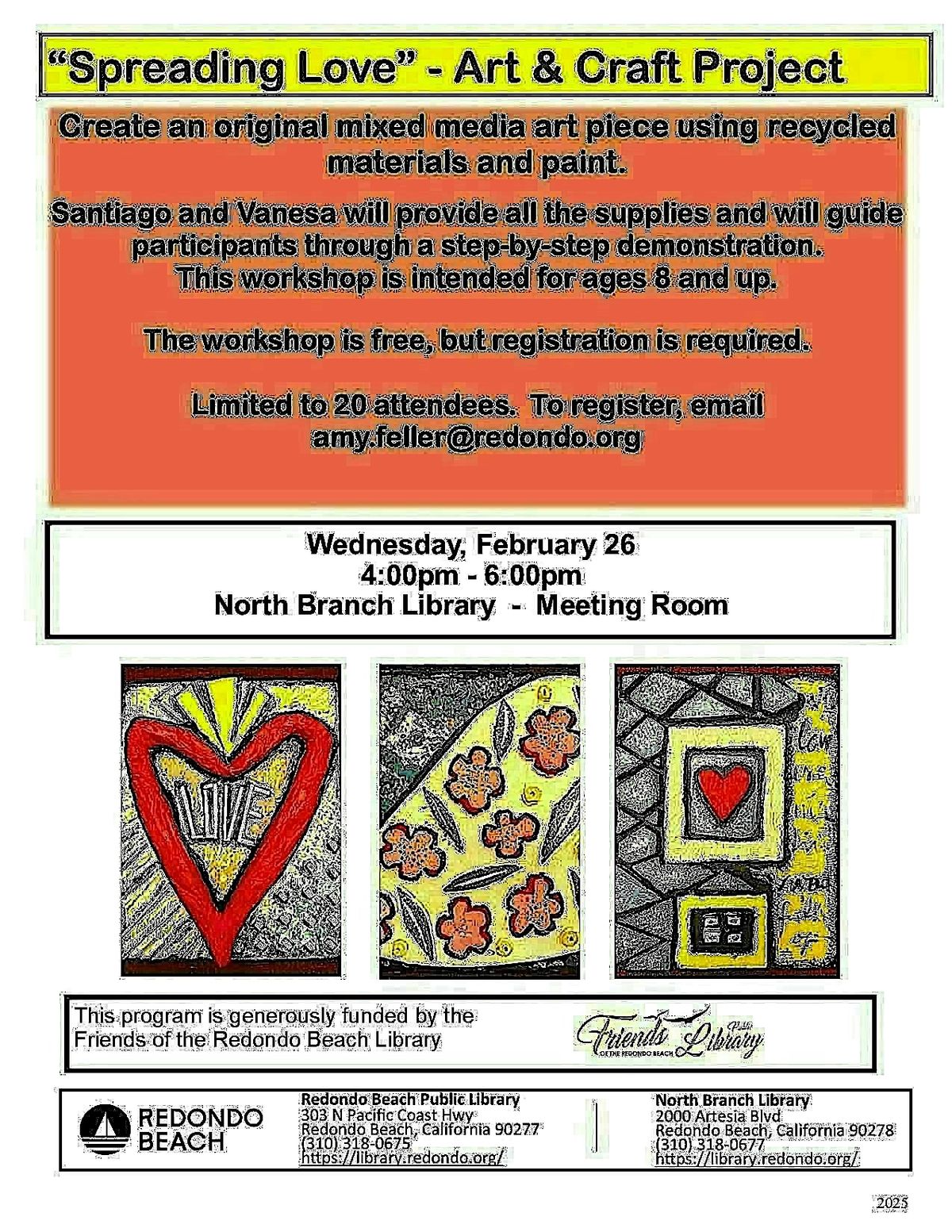 "Spreading Love" Art workshop, 2000 Artesia Blvd, Redondo Beach, 26 ...