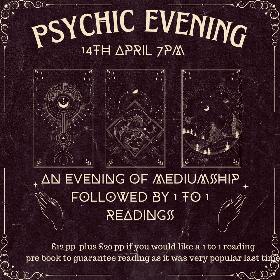 Psychic evening , 82 YO19 6TE York, United Kingdom, April 14 2024 ...