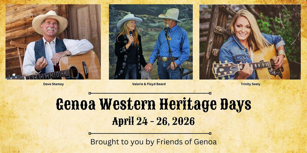 Genoa Western Heritage Days - 2026, Genoa Town Hall, Minden, 24 April ...