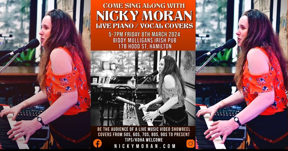 Sing along covers with Nicky at Biddys, audience may be filmed for ...