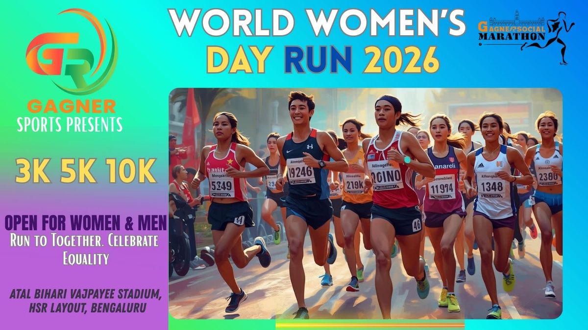 World Women’s Day Run 2026, Atal Bihari Vajpayee Stadium, Bangalore, 8 ...