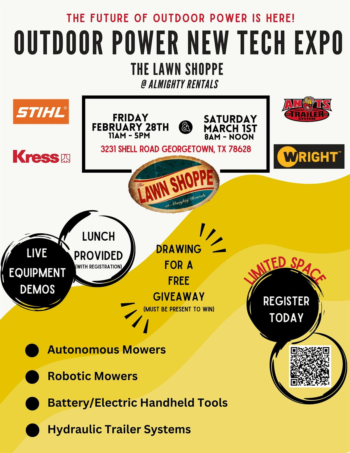 Outdoor Power New Tech Expo Event, 3231 Shell Rd, Georgetown, 1 March ...