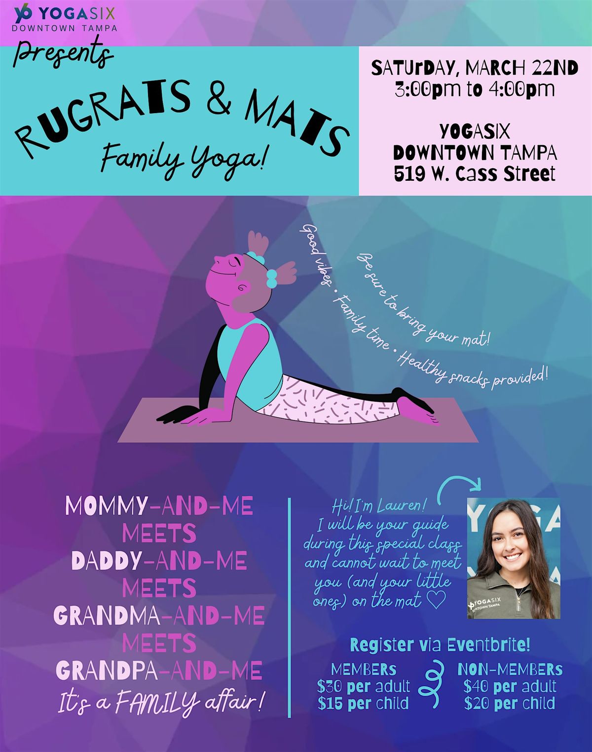 RuGraTs & mAts: Family Yoga!, YogaSix Downtown Tampa, 22 March 2025 ...