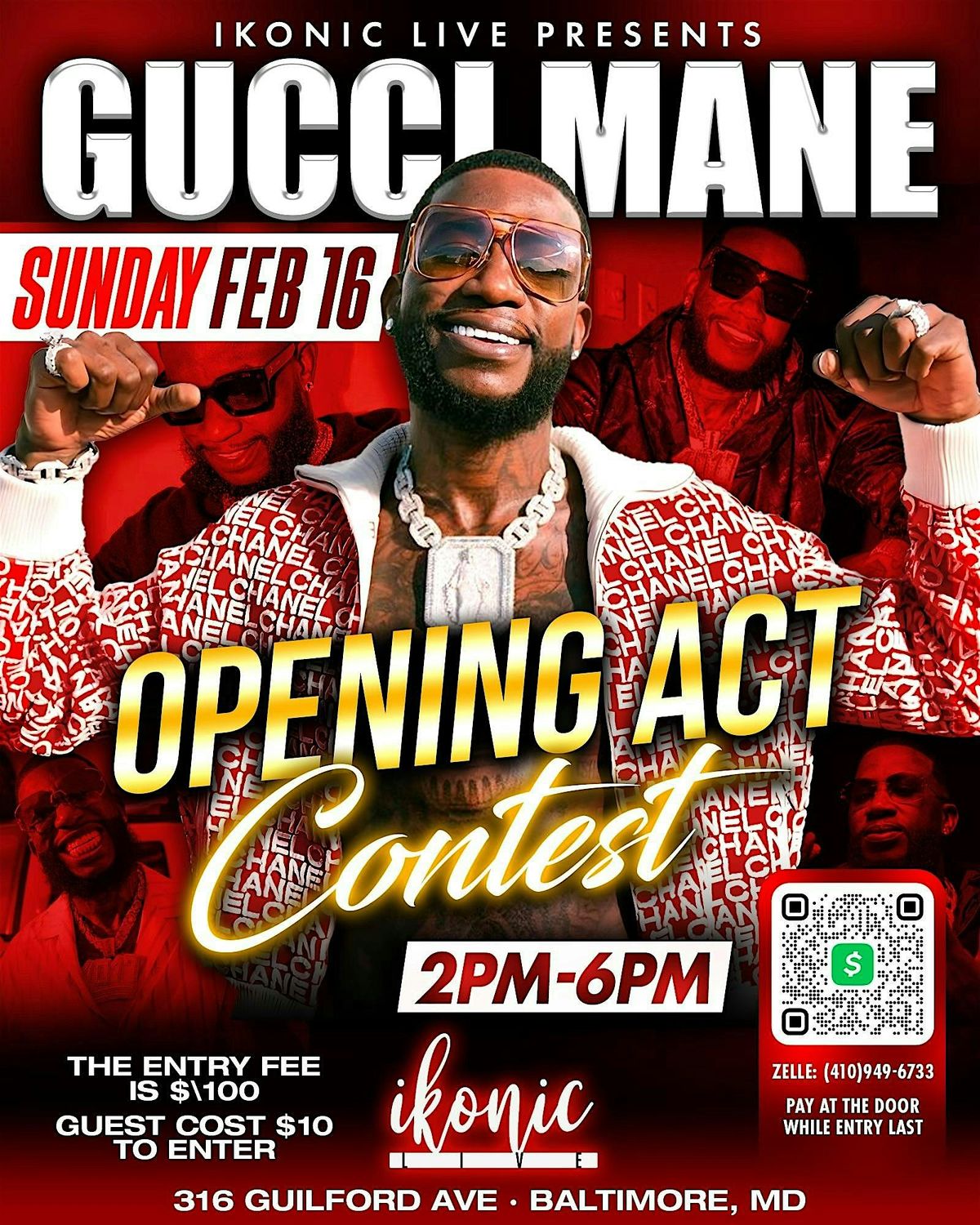 Gucci Mane Opening Act Contest, Ikonic Live, Baltimore, 16 February ...