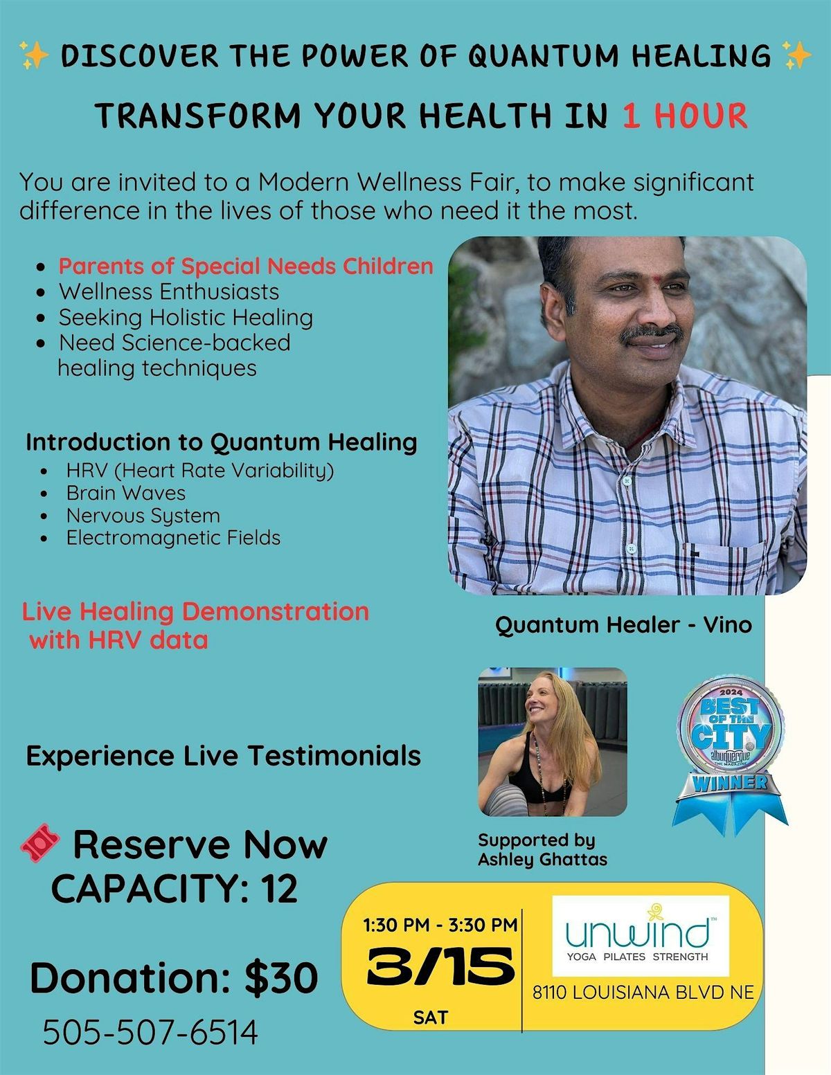 Quantum Healing Workshop & Data-Driven Healing Experience, 8110 ...