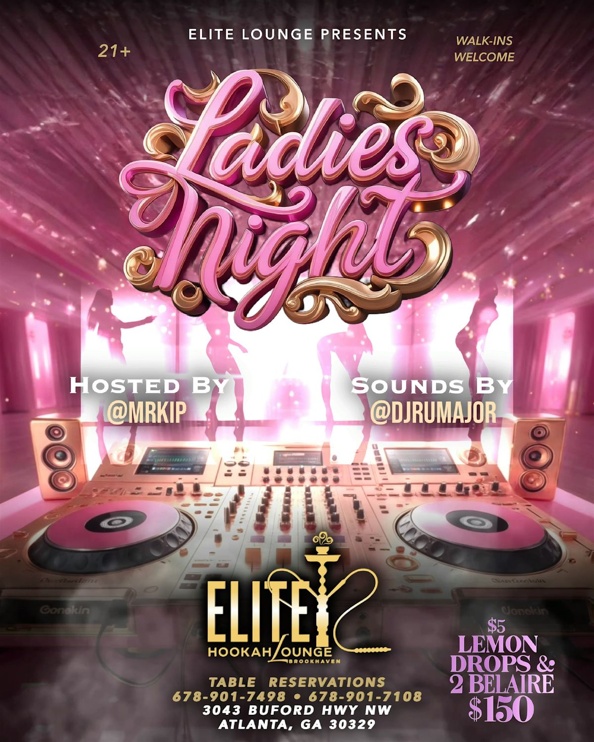 THE ELITE GIRLS NIGHT OUT, Elite Hookah Lounge Atl, Atlanta, 6 June to ...