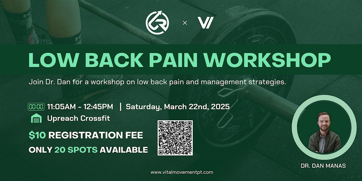 LOW BACK PAIN WORKSHOP, UpReach CrossFit, Austin, 5 April 2025 | AllEvents