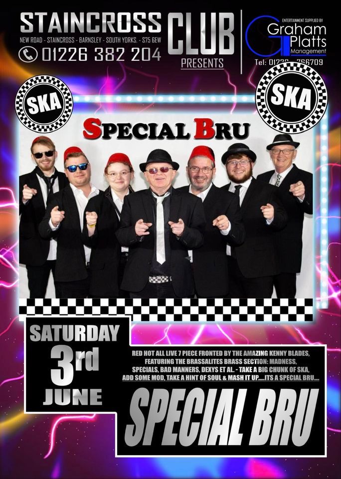 Special Bru | Ska, Mod & Soul , Staincross Club, Barnsley, June 3 2023 ...