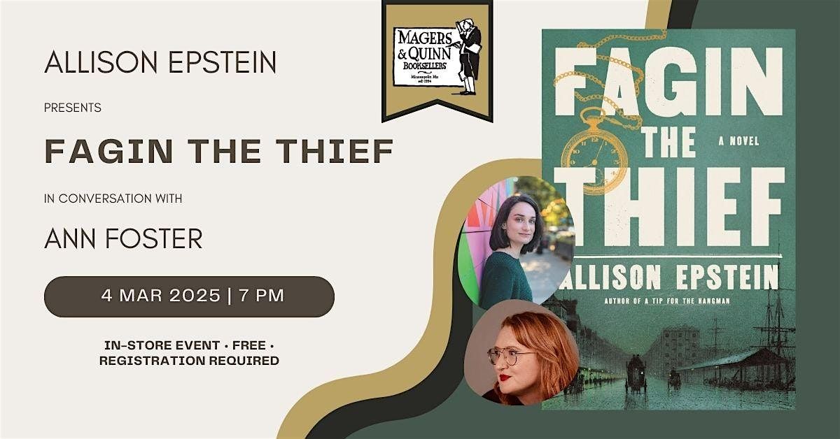 Allison Epstein presents Fagin the Thief in conversation with Ann ...