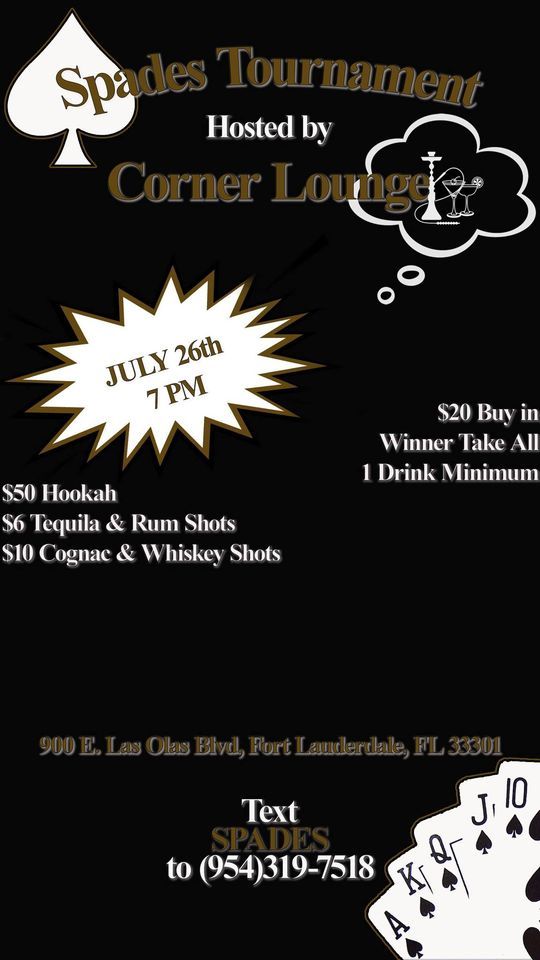 Spades Tournament , Corner Lounge, Fort Lauderdale, 26 July 2023 ...
