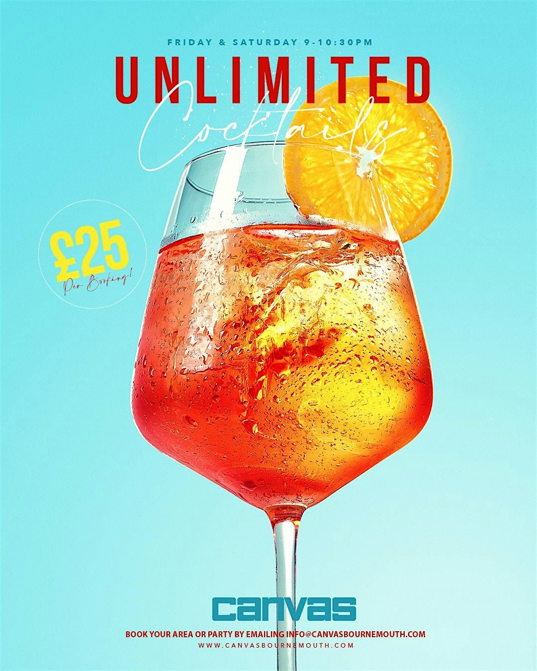 Bottomless Cocktails Sessions, Canvas Loft Bar, Bournemouth, 15 August ...