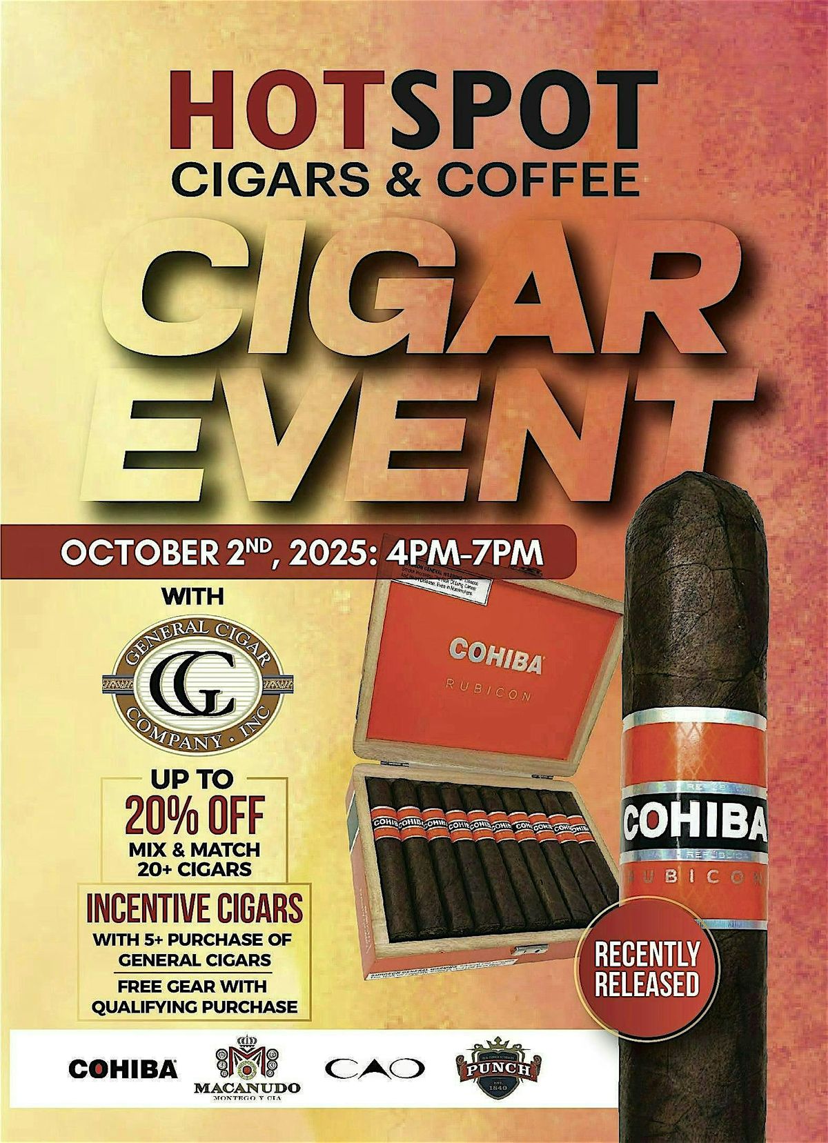 Cigar Event with Cohiba-Macanudo-Punch and CAO, HOT SPOT Cigars and ...