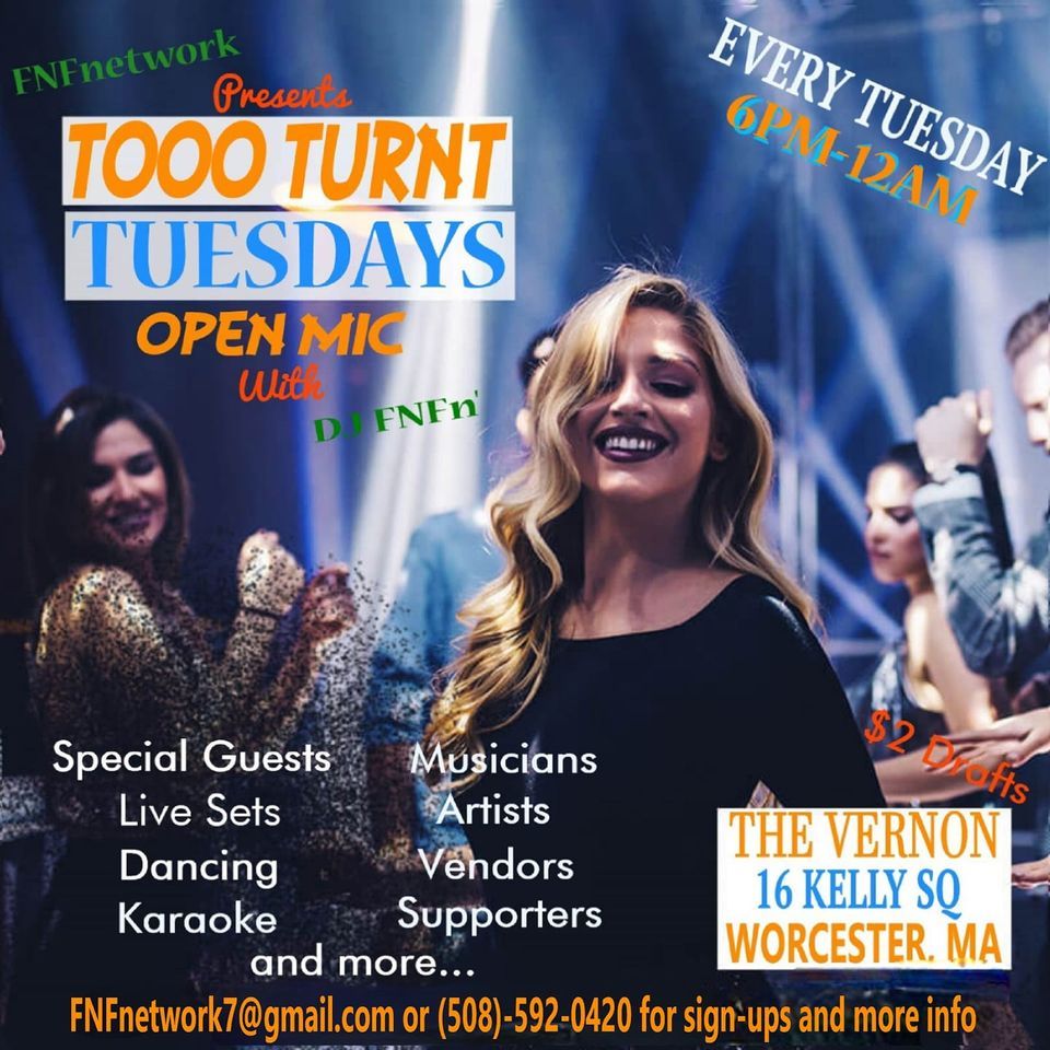 Tooo Turnt Tuesdays w/ DJ FNFn, Hotel Vernon, Worcester, September 26 ...