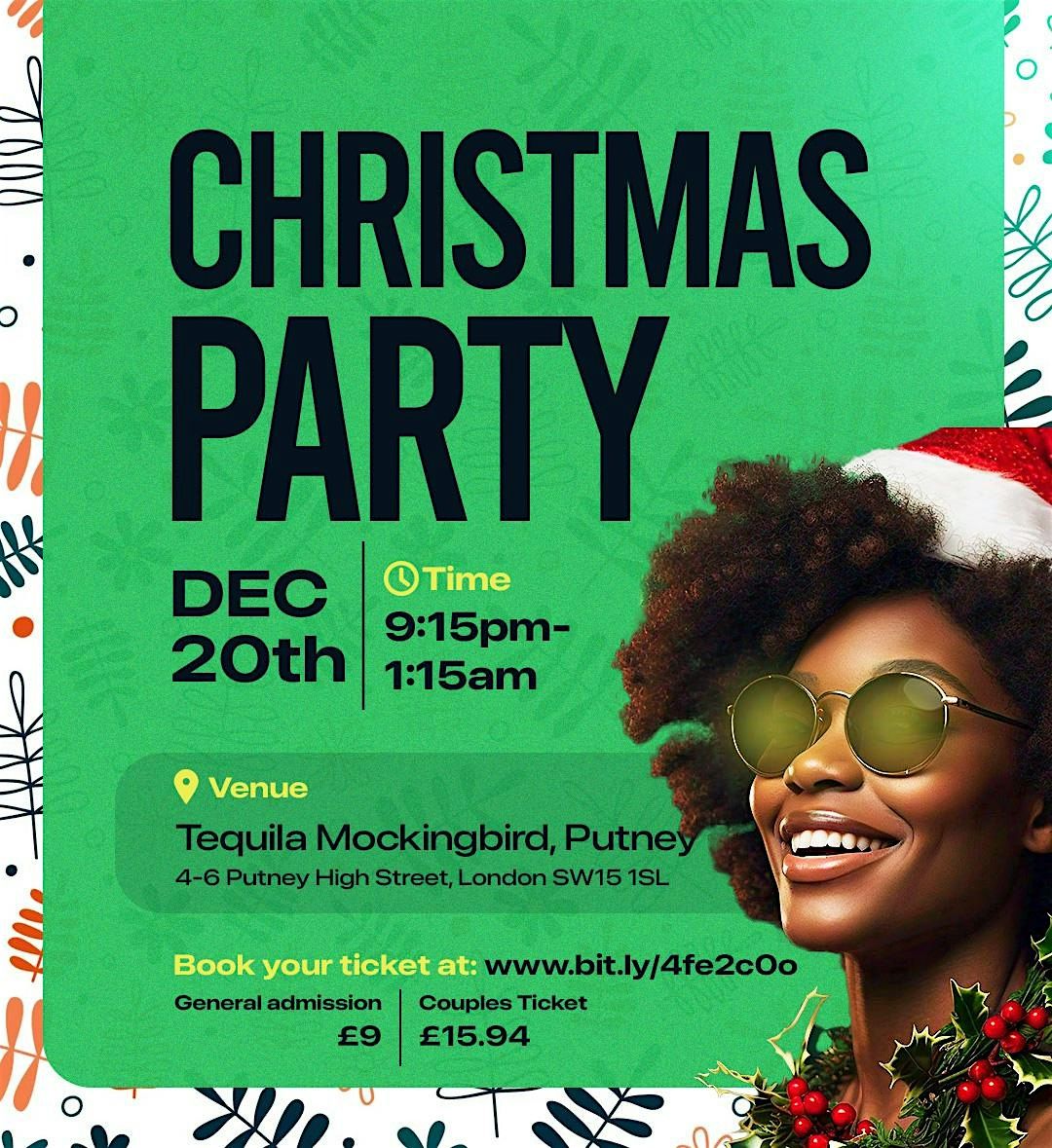 AFRO Vibe and Chill Party (Christmas Party), Tequila Mockingbird Putney ...