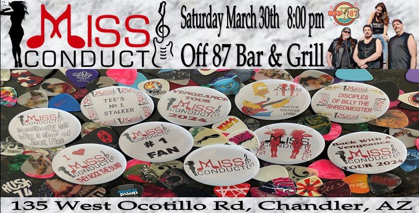 Miss Conduct Rocks Off 87 Bar & Grill Saturday March 30th, OFF 87 ...