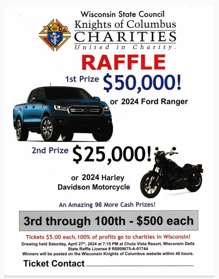 State Charity Raffle , Beloit , Wisconsin, 30 December to 31 December ...