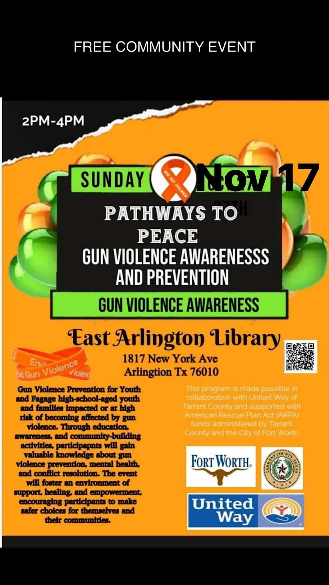 Pathway to peace: Gun Violence Awareness & Prevention, East Library and ...