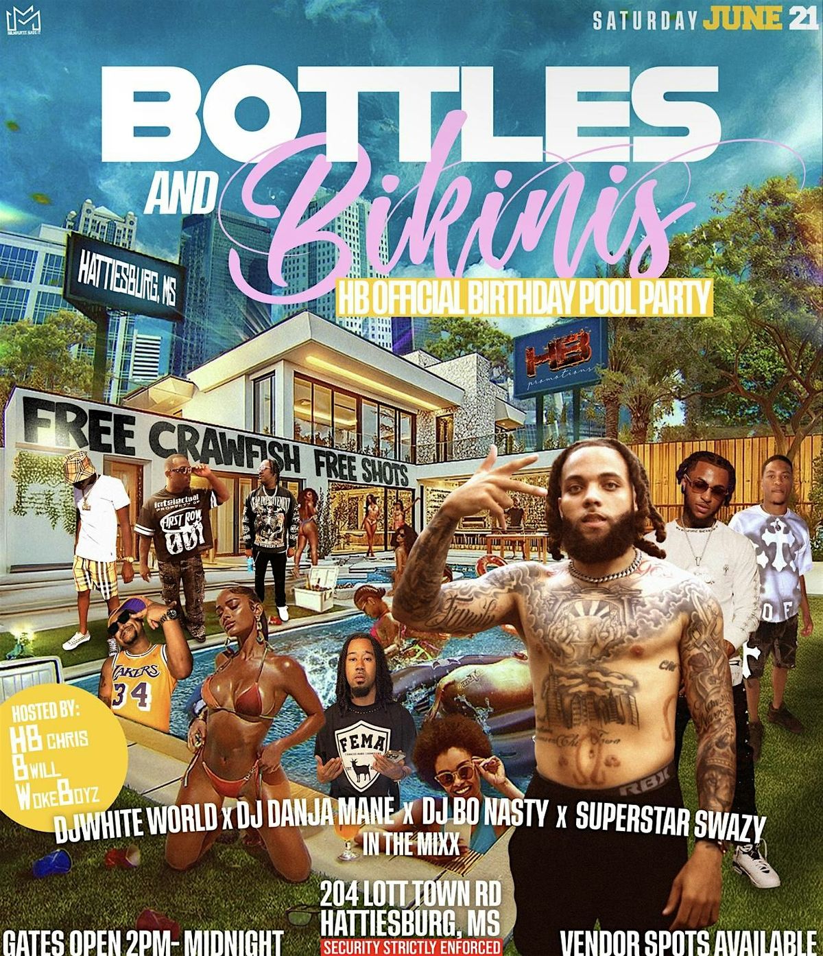 BADDIES&BIKINIS POOL PARTY, 204 Lott Town Rd, Hattiesburg, 21 June 2025 ...