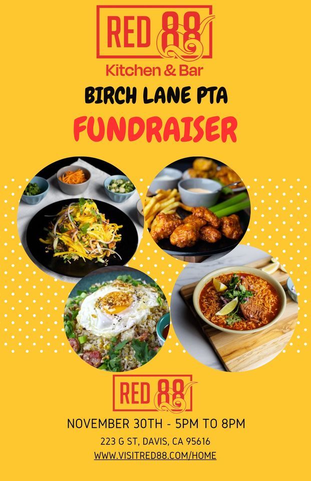 Red 88 - Birch Lane PTA Fundraiser, Red 88, Davis, 30 November 2023 ...