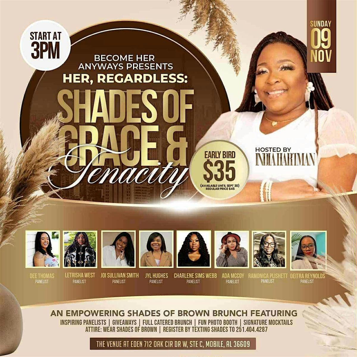 Her, Regardless: Shades of Grace & Tenacity Brunch, The Venue at Eden, Mobile, 9 November 2025 ...
