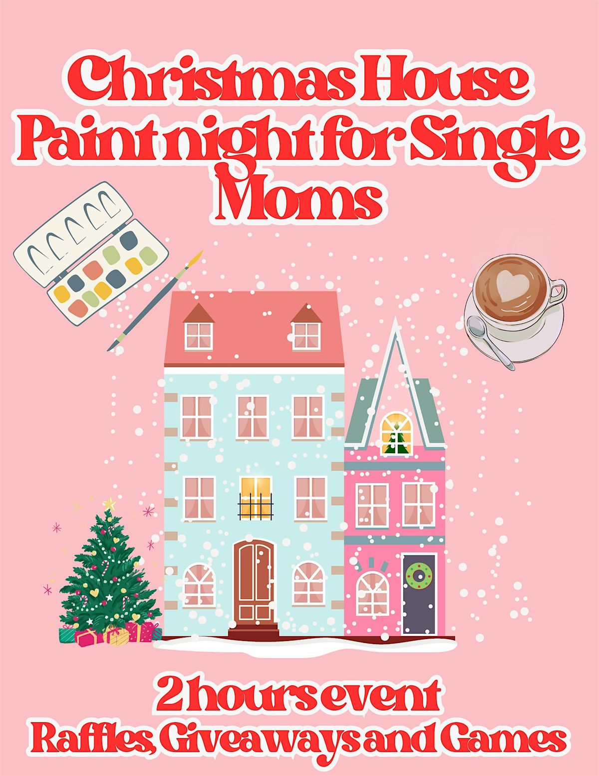 Christmas house paint night-Single Moms, Kaffeine Alley, Anaheim, 15 ...