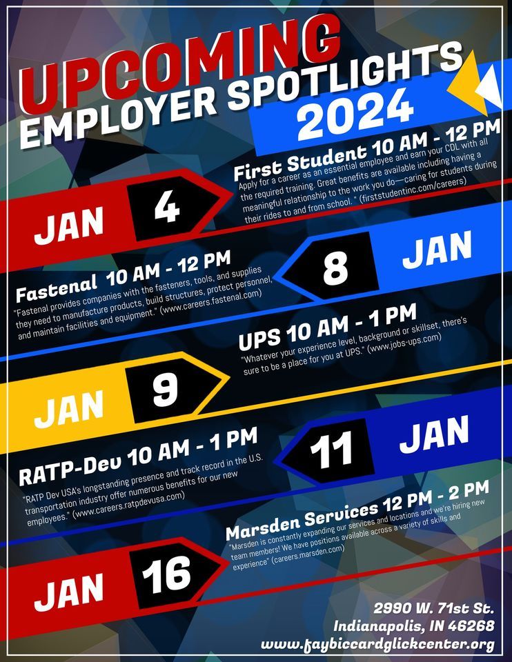 Employer Spotlight - RATP-Dev, Fay Biccard Glick Neighborhood Center, Indianapolis, 25 January ...