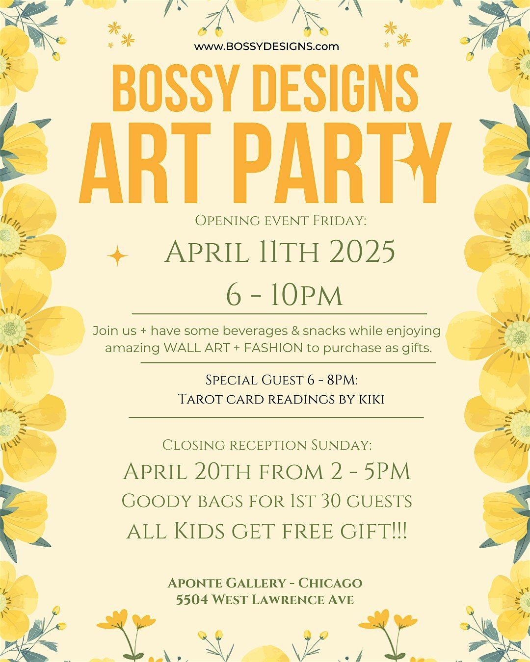 Bossy Designs Art Party, 5504 W Lawrence Ave, Chicago, 11 April 2025 ...