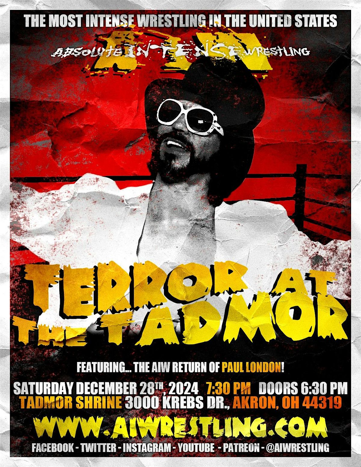 Absolute Intense Wrestling Presents "Terror At The Tadmor", Tadmor ...