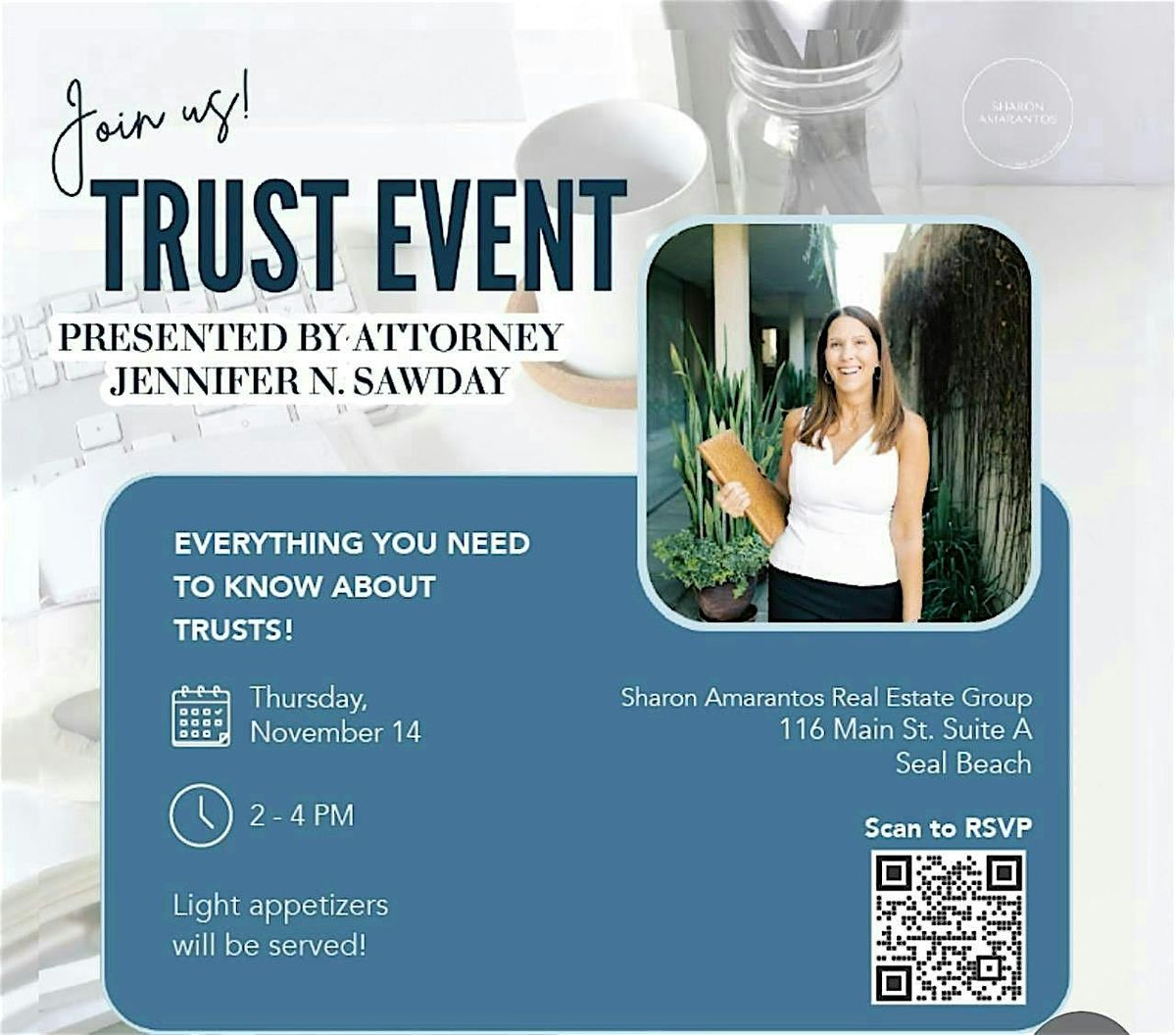 Trust Event, 116 Main St unit a, Seal Beach, 22 February 2025 | AllEvents