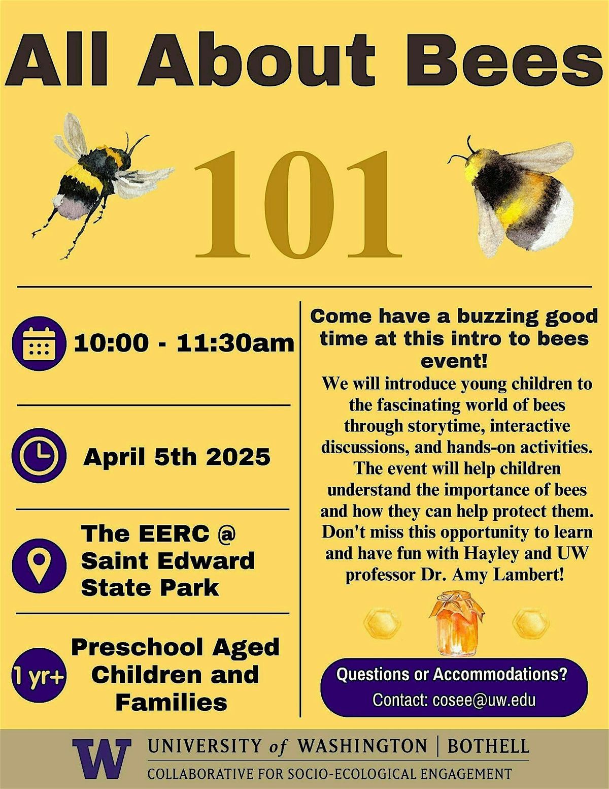 All About Bees 101 Event, Environmental Education and Research Center ...