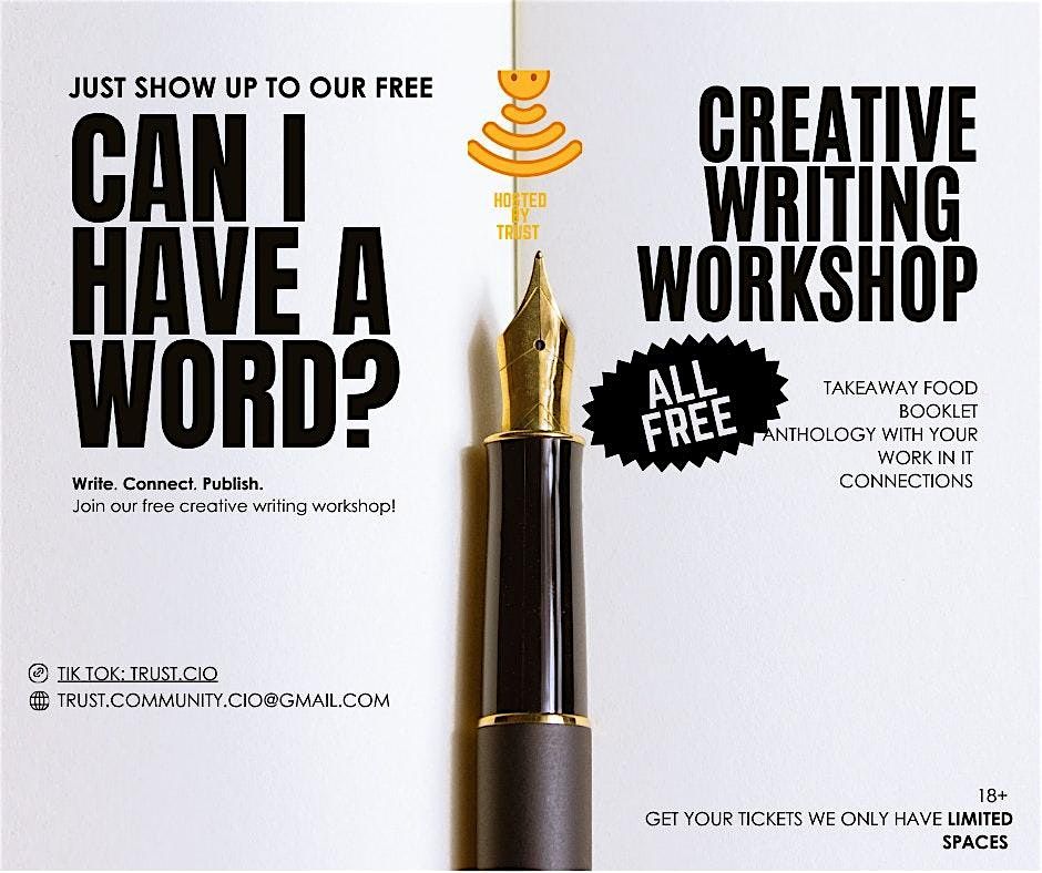 Free Creative Writing Workshop, Harringay United Church, London, 8 ...