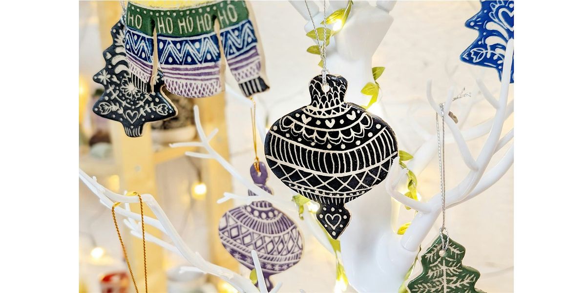 Sgraffito Christmas Decorations - Pottery Class, Creative Bloc, Glasgow ...