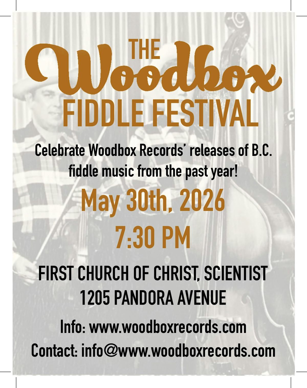 Woodbox Fiddle Festival, First Church of Christ, Scientist Victoria, 30 ...