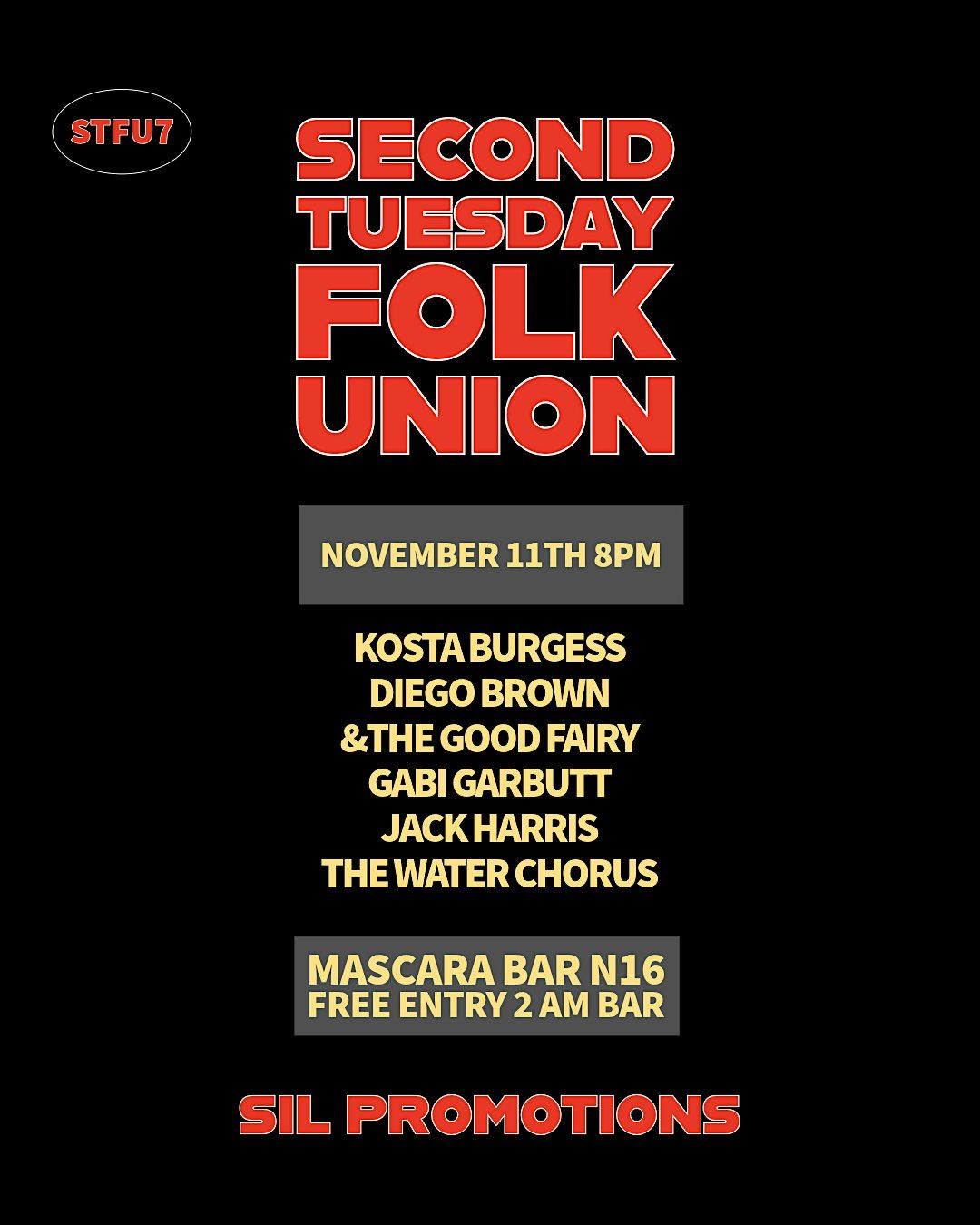 Second Tuesday Folk Union 7, Mascara Bar, London, 11 November 2025 ...