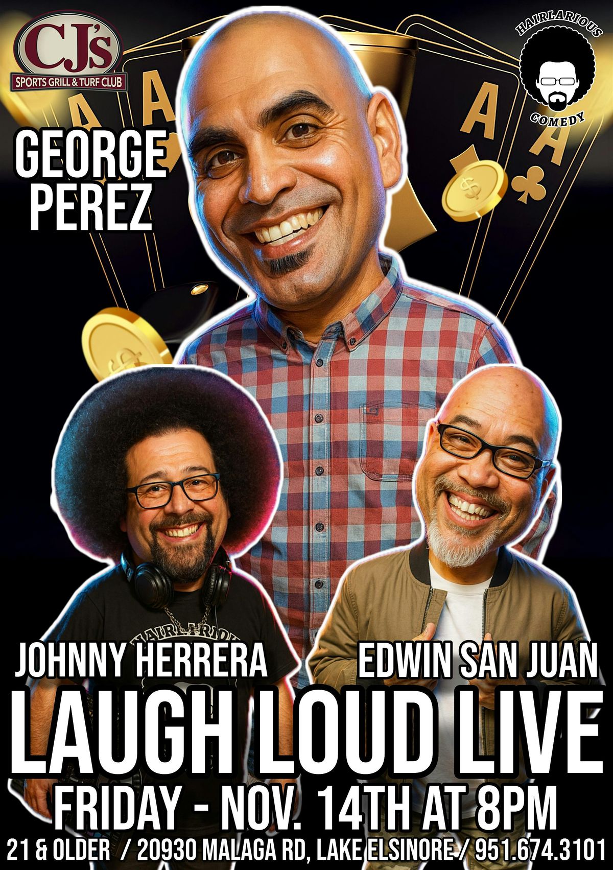 Laugh Loud Live, CJ's Sports Grill & Turf Club, Lake Elsinore, 14 ...