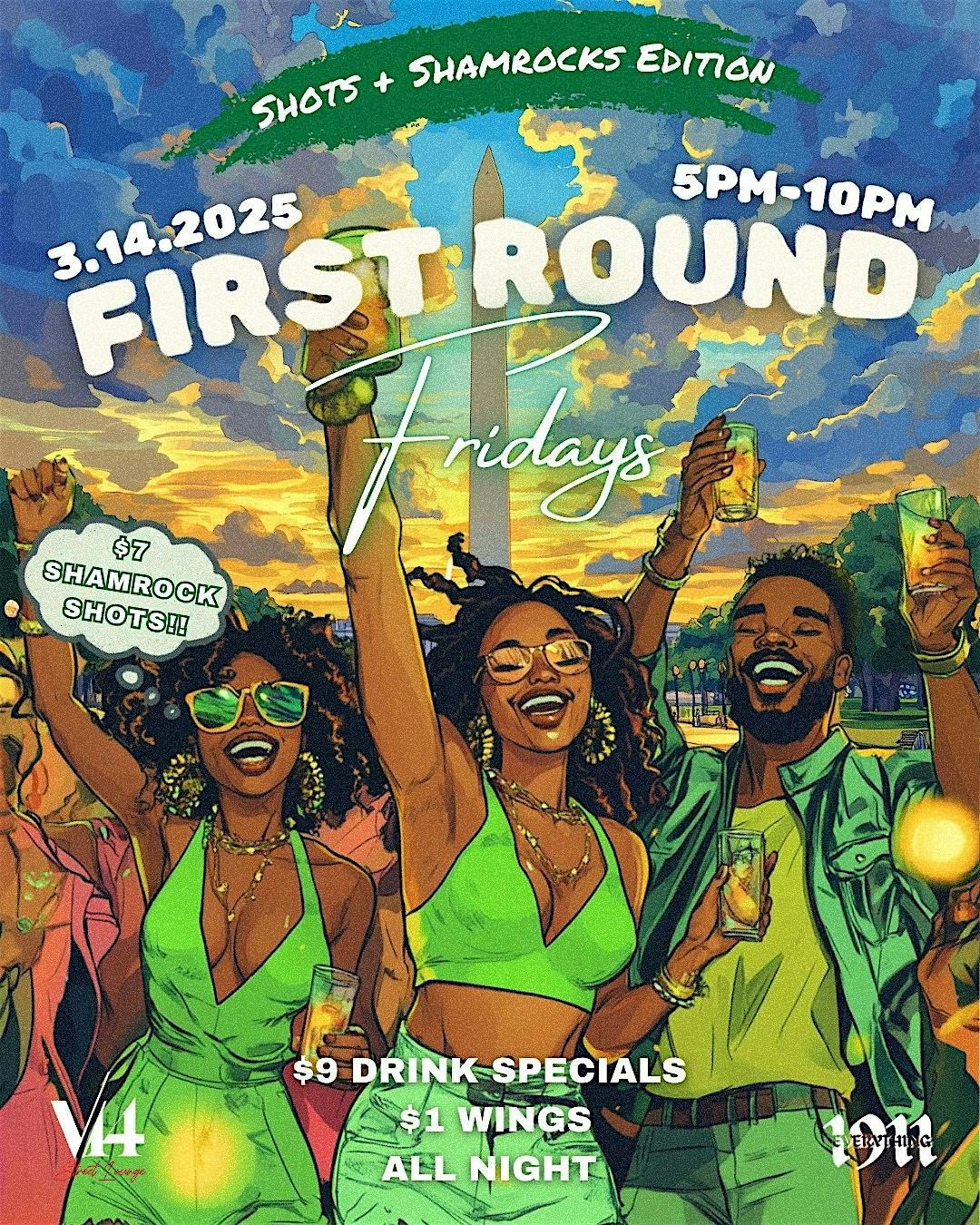 First Round Fridays: Shots and Shamrocks Edition, V14 Street Lounge ...