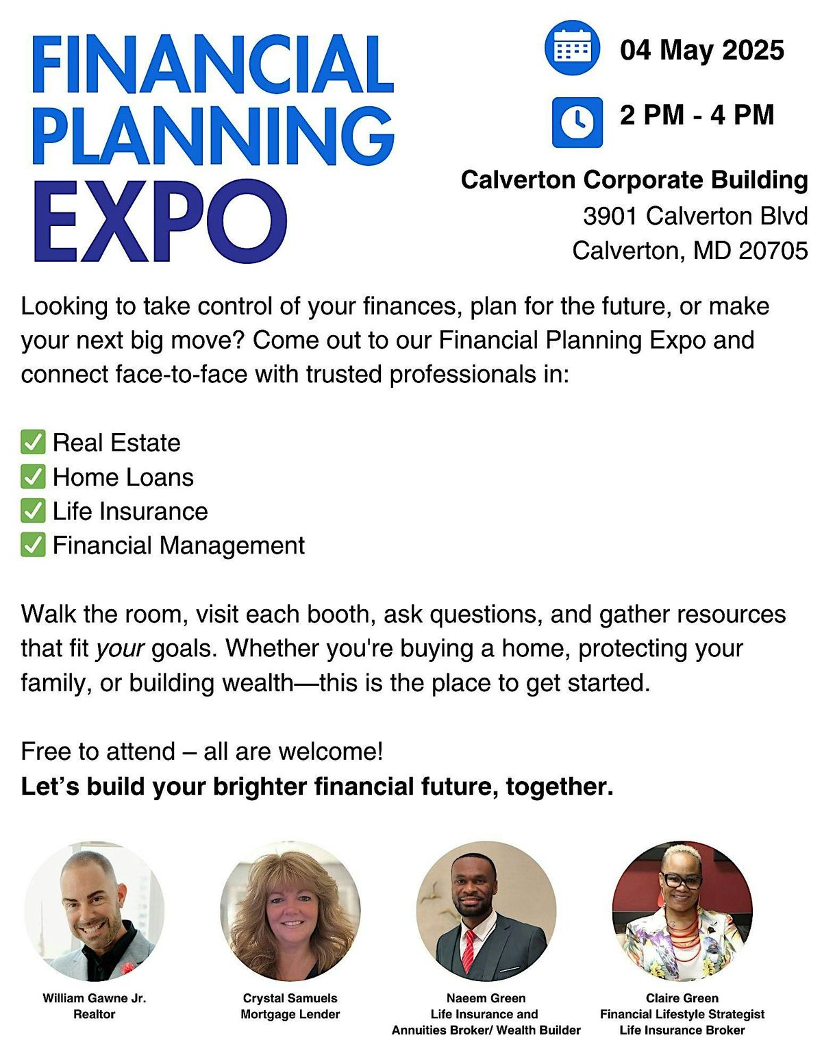 Financial Planning Expo, 3901 Calverton Blvd, 4 May 2025 | AllEvents