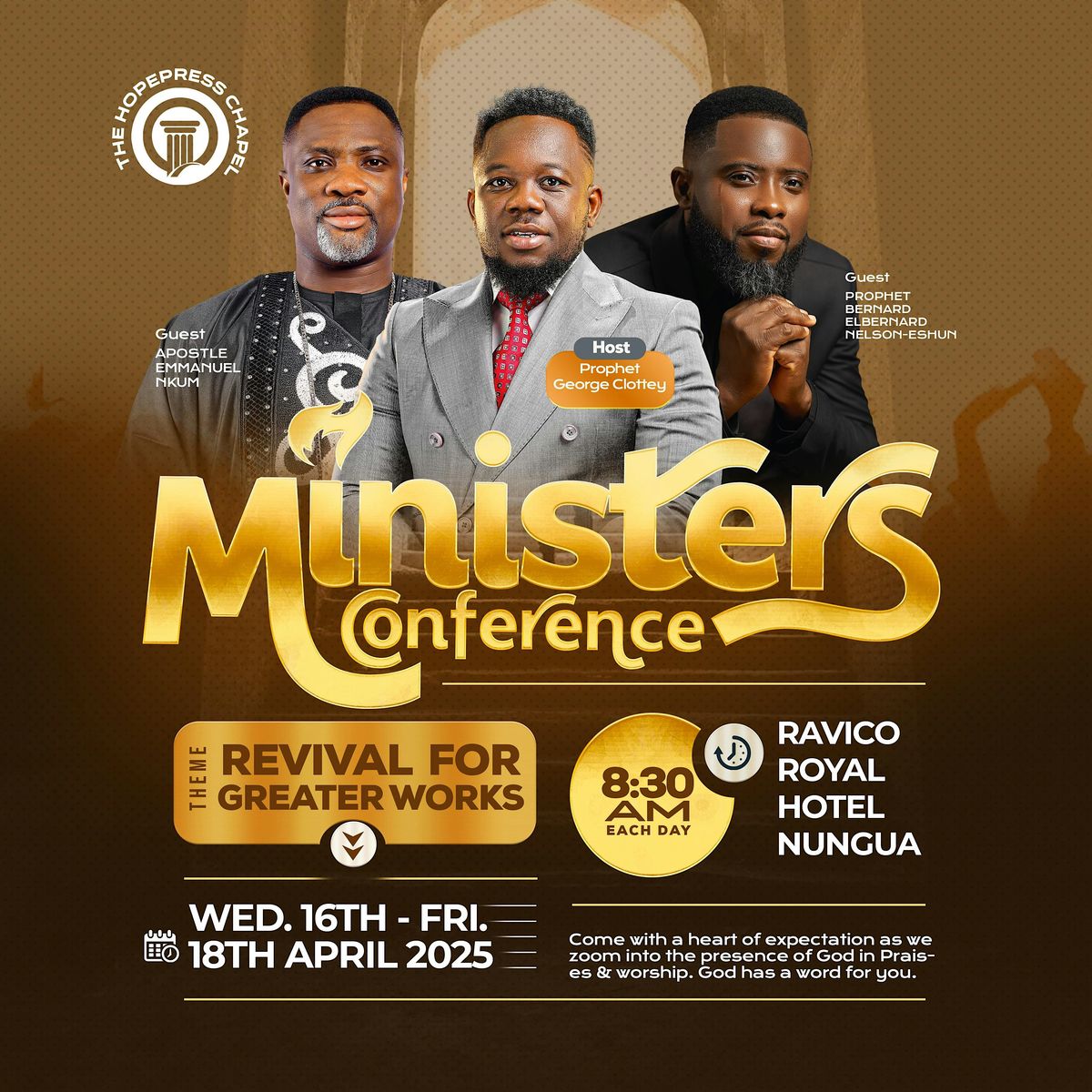 MINISTERS CONFERENCE 2025 || GHANA, Royal Ravico Hotel, Accra, 16 April ...