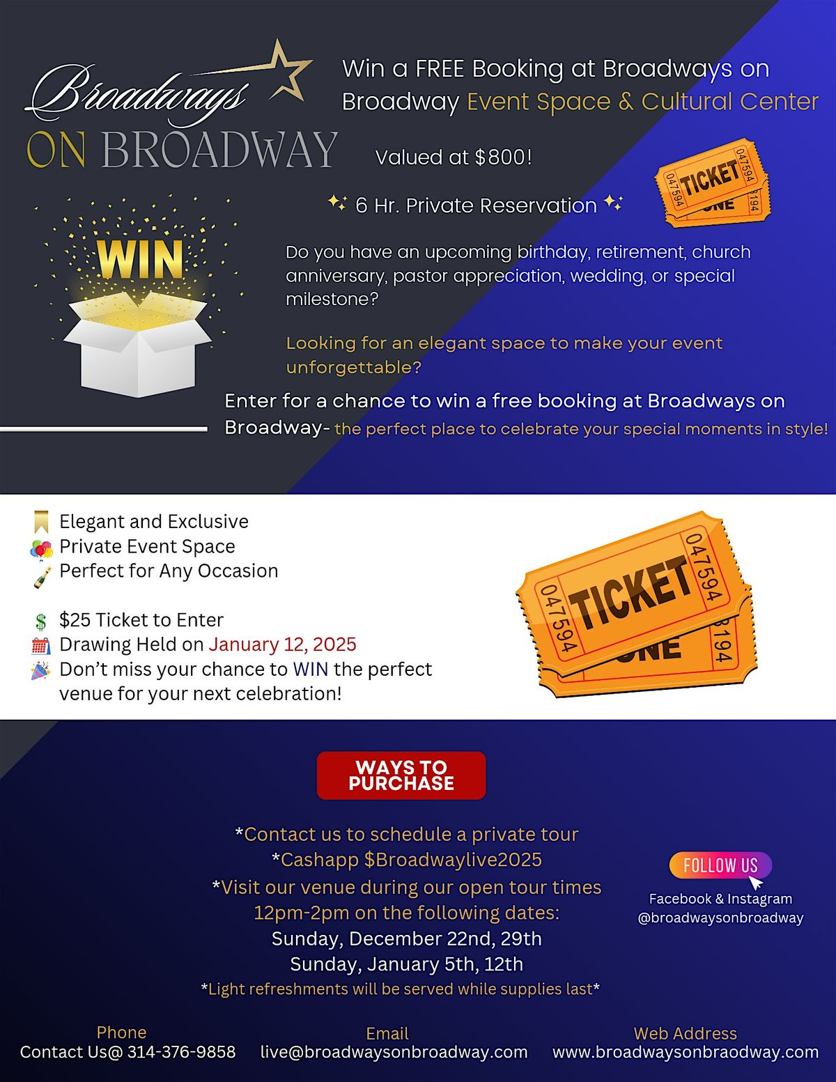 View our New Venue, Win a Private 6-Hr Booking at Broadways on Broadway ...