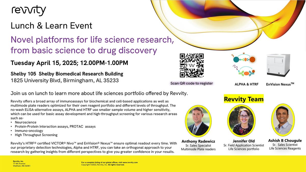 Lunch and Learn by Revvity at The University of Alabama at Birmingham ...
