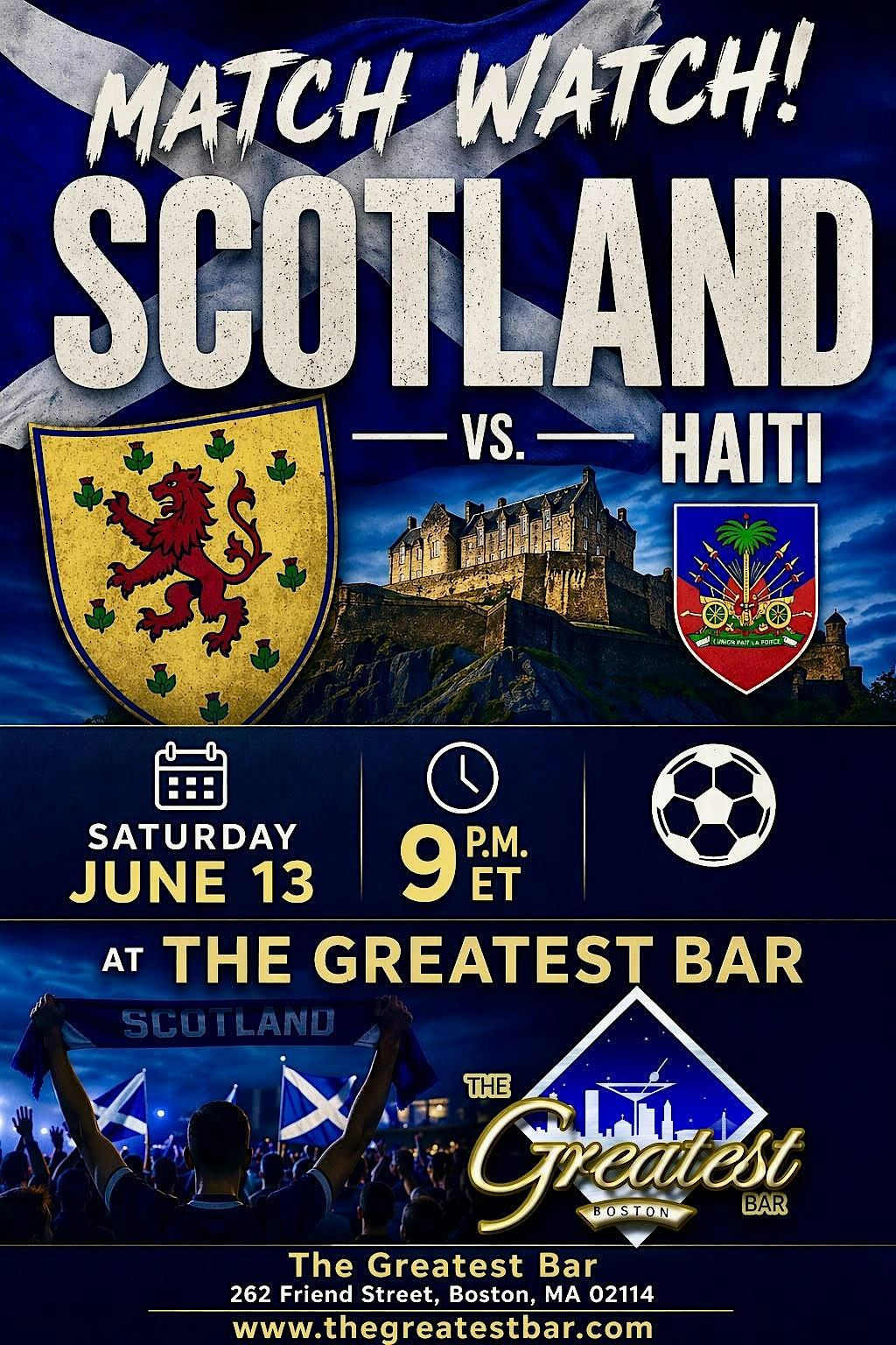 Scotland v Haiti Watch Party at The Greatest Bar, The Greatest Bar ...