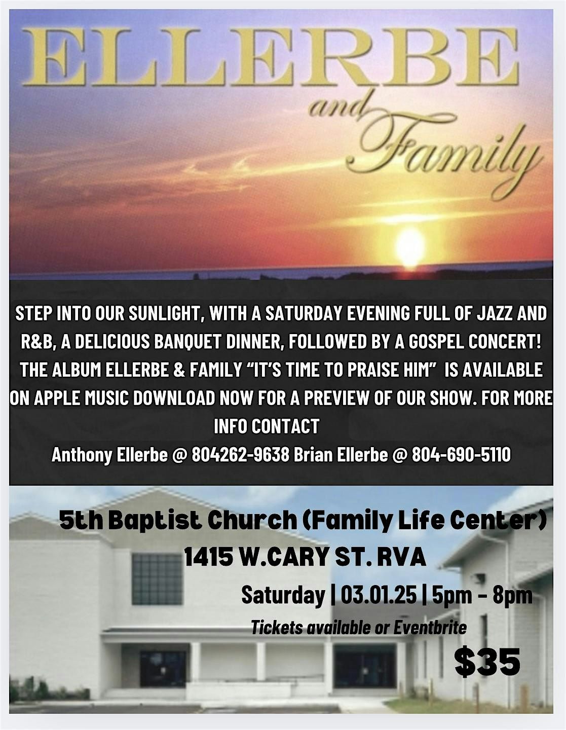 Ellerbe & Family Live Concert, 1415 W Cary St, Richmond, 1 March 2025 ...