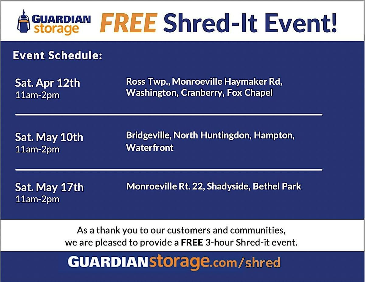 GUARDIAN STORAGE SPRING 2025 FREE SHRED-IT EVENT, Guardian Storage ...