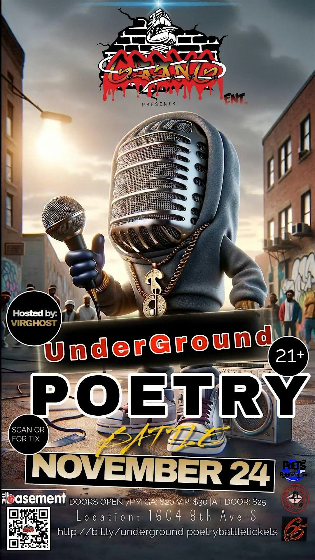 Underground Poetry Battle, 1604 8th Ave S, Nashville, 24 November 2024 ...