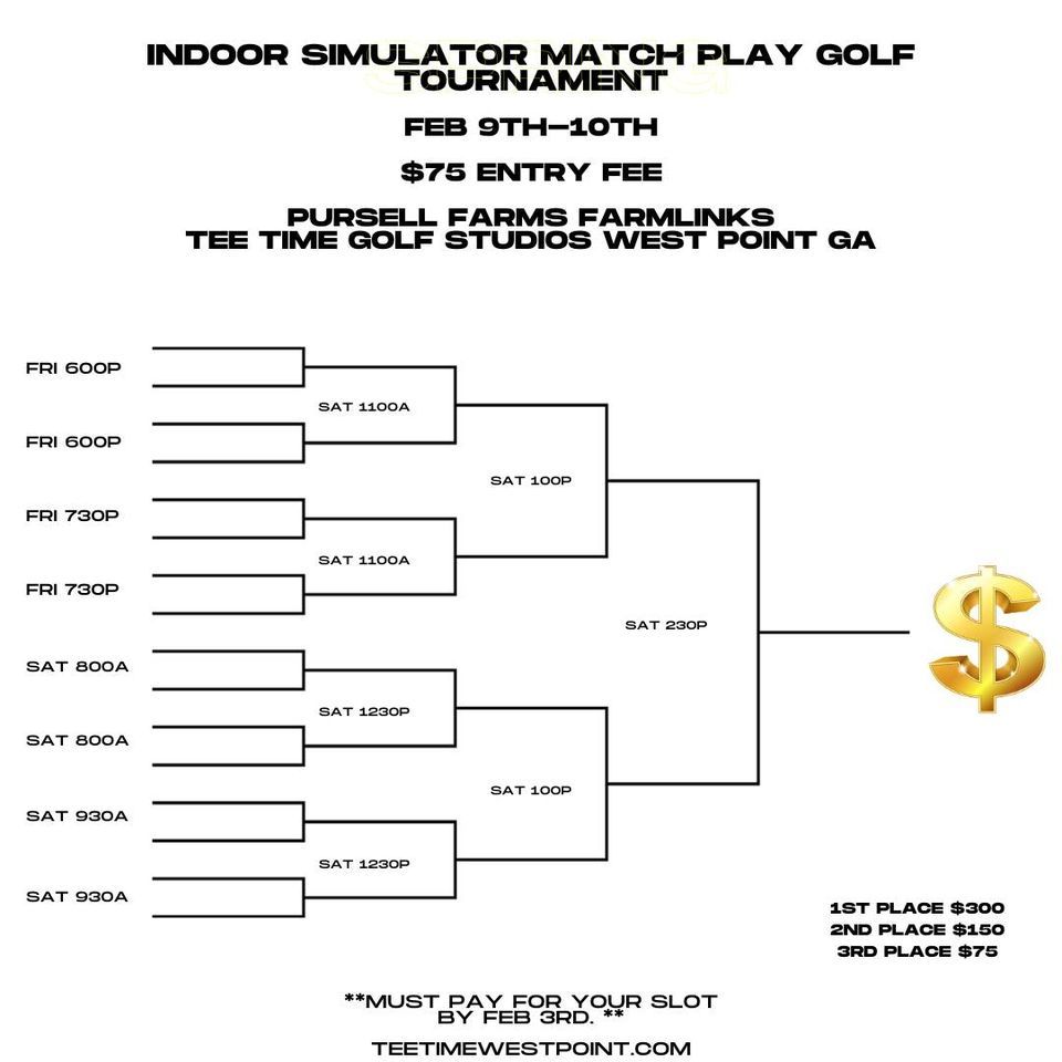 16 PLAYER MATCH PLAY GOLF TOURNMENT, Tee Time Golf Studios, Opelika ...