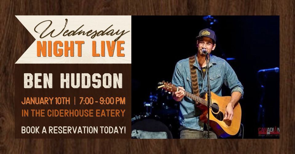 Wednesday Night Live with Ben Hudson, Slabtown Cider, Uxbridge, January ...