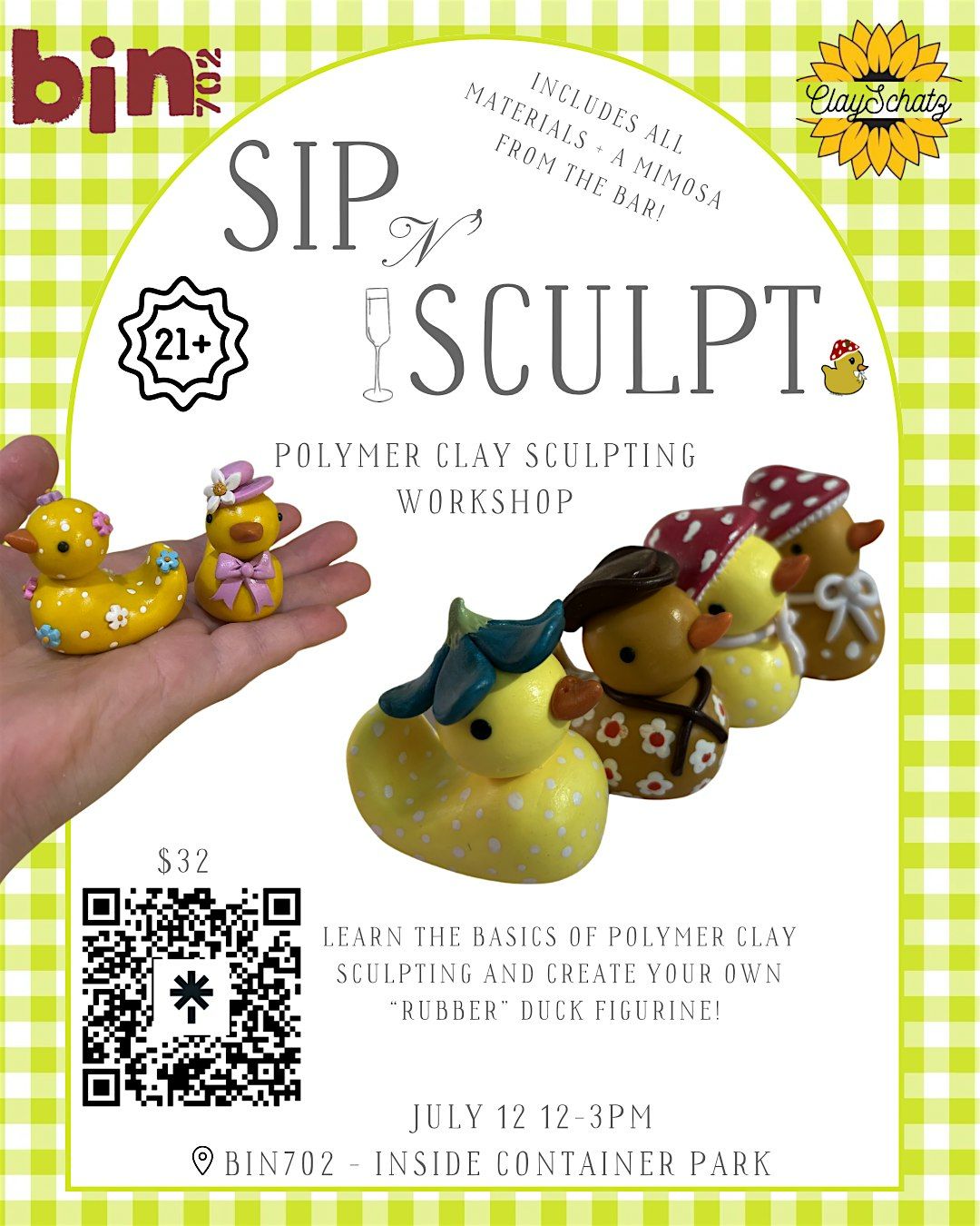 Sip n sculpt polymer clay sculpting workshop arts and crafts workshop ...